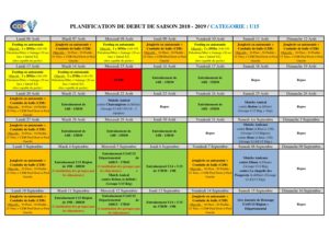 Planification d’avant saison U15 2018 2019 – CO.Pacé football | Site officiel